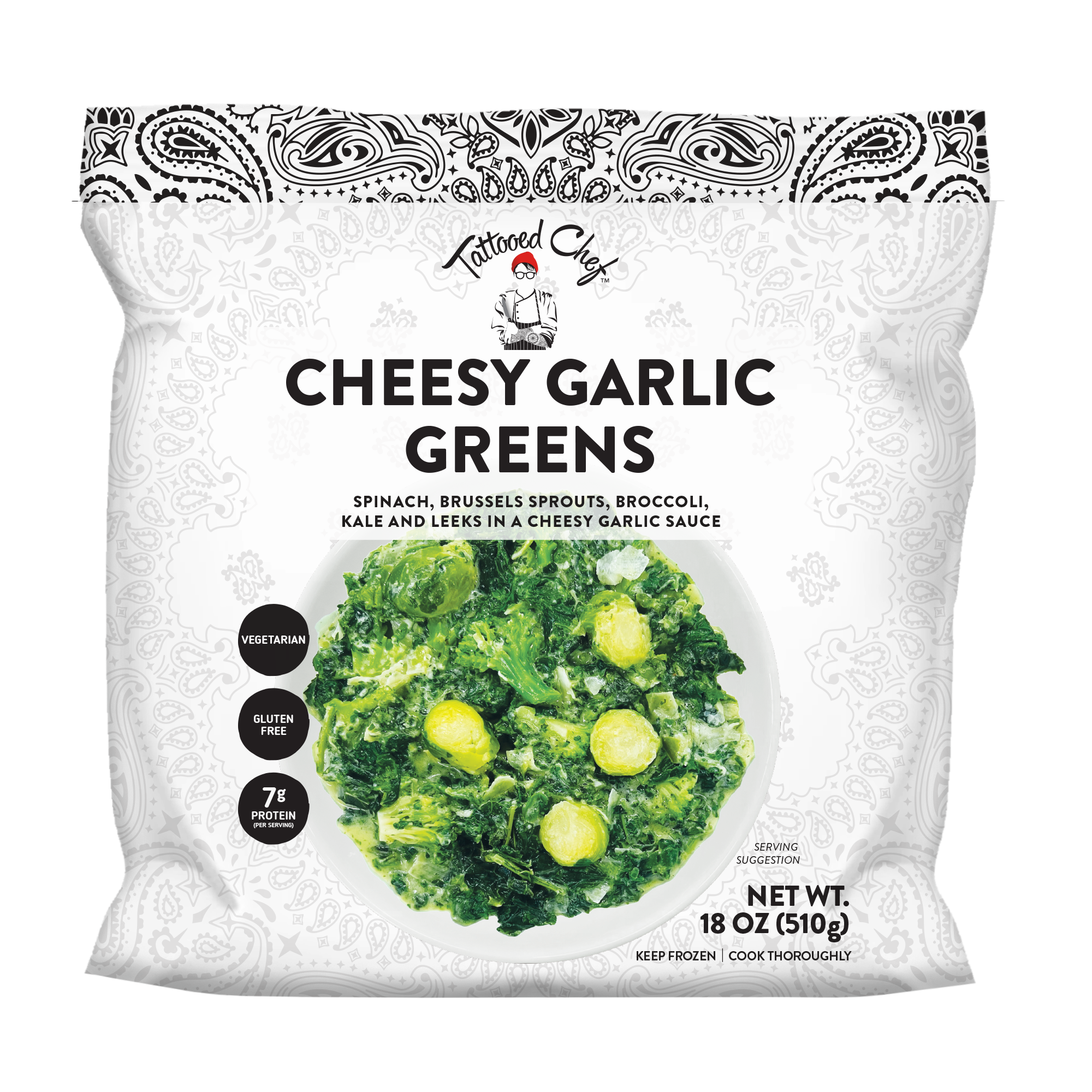 Cheesy Garlic Greens - Tattooed Chef
